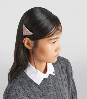 Prada Embellished Triangle Hair Clip - Pink