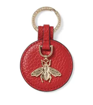 ASPINAL OF LONDON Leather Bee Keyring - Red