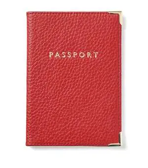 ASPINAL OF LONDON Leather Passport Cover - Red