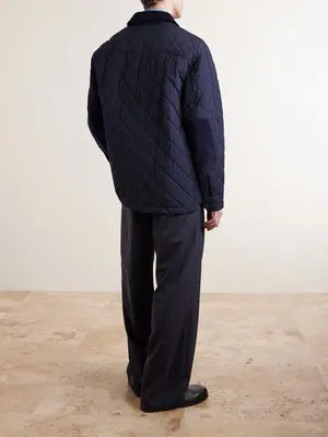 Purdey Corduroy-trimmed Padded Quilted Jacket