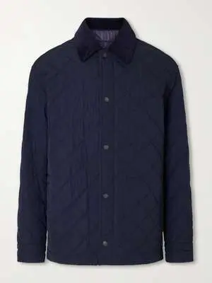 Purdey Corduroy-trimmed Padded Quilted Jacket