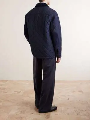 Purdey Corduroy-trimmed Padded Quilted Jacket