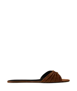 Saint Laurent Babylone Suede Sandals - Metallic