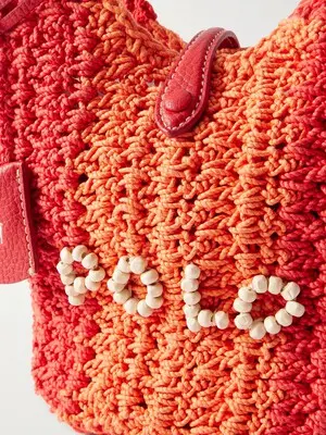 Polo Ralph Lauren Polo Play Small Leather-trimmed Crocheted Bucket Bag