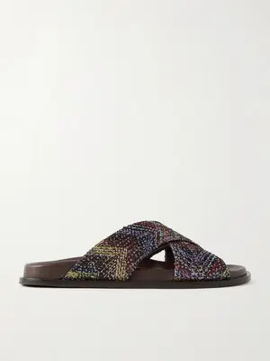 Missoni Viola Sequin-embellished Striped Sandals - Brown