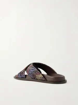 Missoni Viola Sequin-embellished Striped Sandals - Brown