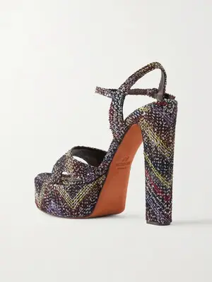 Missoni Angela Sequin-embellished Platform Sandals - Brown