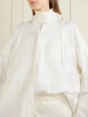 RÙADH The Dune Tie-detailed Cotton-sateen Shirt