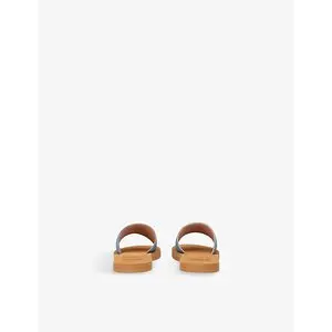 Chloé Logo-print Woven Slides - Blue