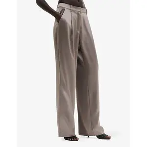 MALINA Wide-leg Satin Trousers - Graphite