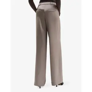MALINA Wide-leg Satin Trousers - Graphite