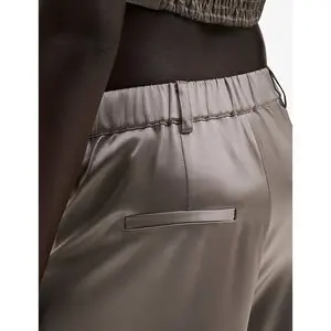 MALINA Wide-leg Satin Trousers - Graphite
