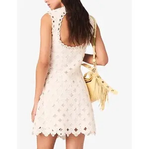 Maje Sleeveless Crochet Mini Dress