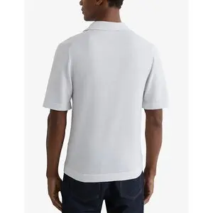 REISS Grafton Cuban-collar Short-sleeve Wool Shirt
