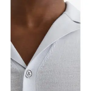 REISS Grafton Cuban-collar Short-sleeve Wool Shirt