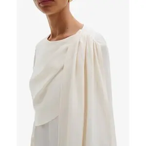 MALINA Malandy Draped Satin Blouse