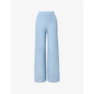 MALINA Alissa Wide-leg Knitted Trousers - Sky