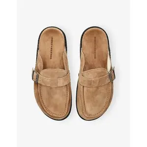DUKE + DEXTER Winston Backless Suede Mules - Brown