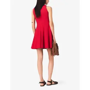 Maje Sleeveless Linen-blend Mini Dress