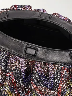 Missoni Caperdoni Small Sequined-embellished Striped Woven Pouch - Multi