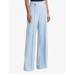 REISS Woven Wide-leg Suit Trousers - Blue