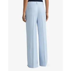 REISS Woven Wide-leg Suit Trousers - Blue