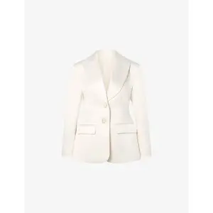 MALINA Ella Tailored Peplum Wool-blend Blazer - Vanilla