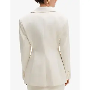MALINA Ella Tailored Peplum Wool-blend Blazer - Vanilla