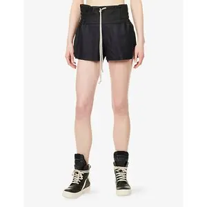 Rick Owens Concordian Leather Boxer Shorts - Black