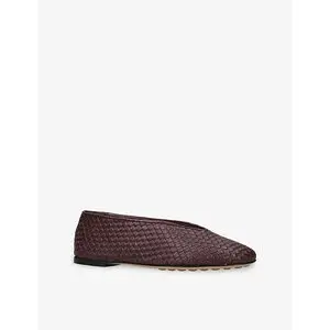 Bottega Veneta Leather Ballet Flats - Wine
