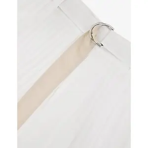 REISS Allora Pleated Woven Midi Skirt - Ivory