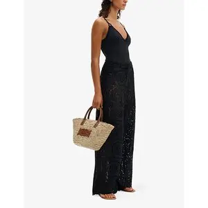 MALINA Stacey Wide-leg Lace Trousers