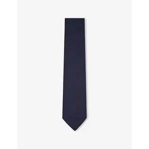 REISS Cotton And Silk Tie - Navy