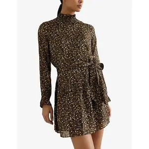 REISS Floral-print Woven Mini Dress