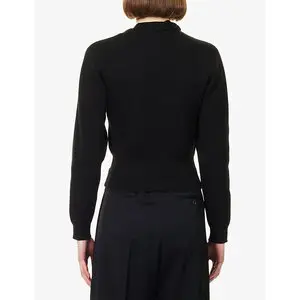 Givenchy Wool-blend Knitted Jumper With Bow Detail - Black