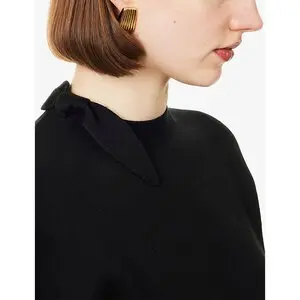 Givenchy Wool-blend Knitted Jumper With Bow Detail - Black