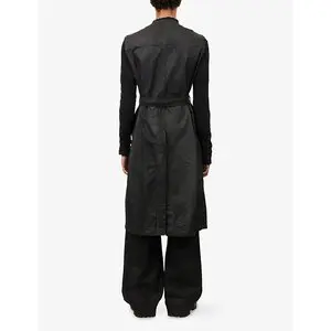 Rick Owens Temple Belted Sleeveless Coated-cotton Coat