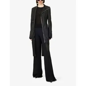 Rick Owens Gary Long Leather Coat - Black