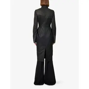 Rick Owens Gary Long Leather Coat - Black