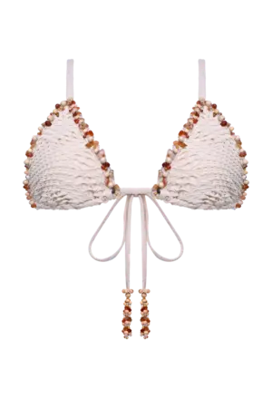 PatBO Lyra Mesh Bikini Top - Natural