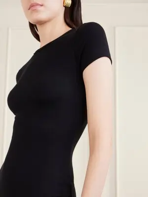 Eterne Ribbed Jersey Maxi Dress - Black