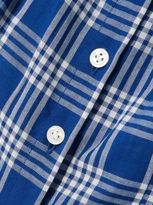 DÔEN Valenne Tiered Checked Organic Cotton Midi Dress - Blue