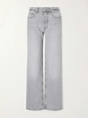 ANINE BING Hugh Mid-rise Wide-leg Jeans - Gray