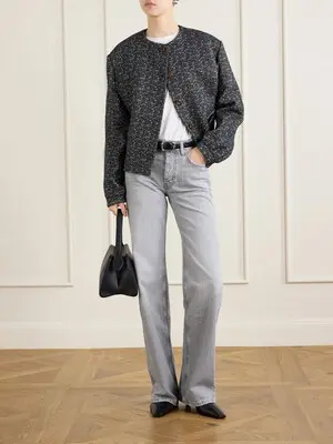 ANINE BING Hugh Mid-rise Wide-leg Jeans - Gray