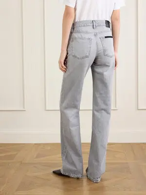 ANINE BING Hugh Mid-rise Wide-leg Jeans - Gray