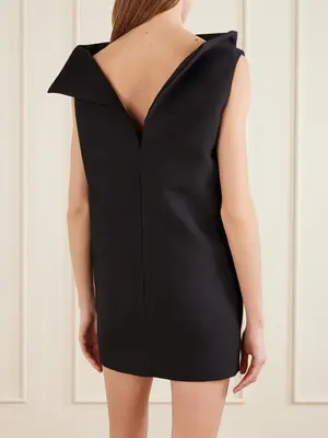 Balenciaga Draped Scuba Mini Dress - Black