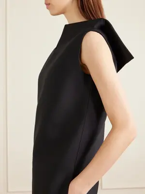 Balenciaga Draped Scuba Mini Dress - Black