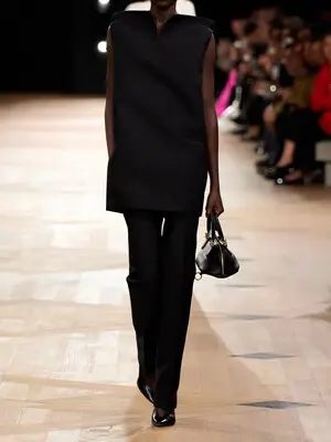 Balenciaga Draped Scuba Mini Dress - Black