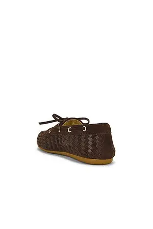Miu Miu Woven Leather Moccasins