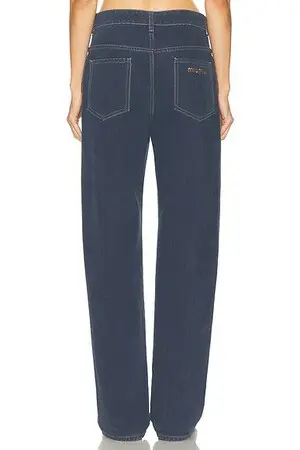 Miu Miu Wide Leg Denim Jeans - Bleu